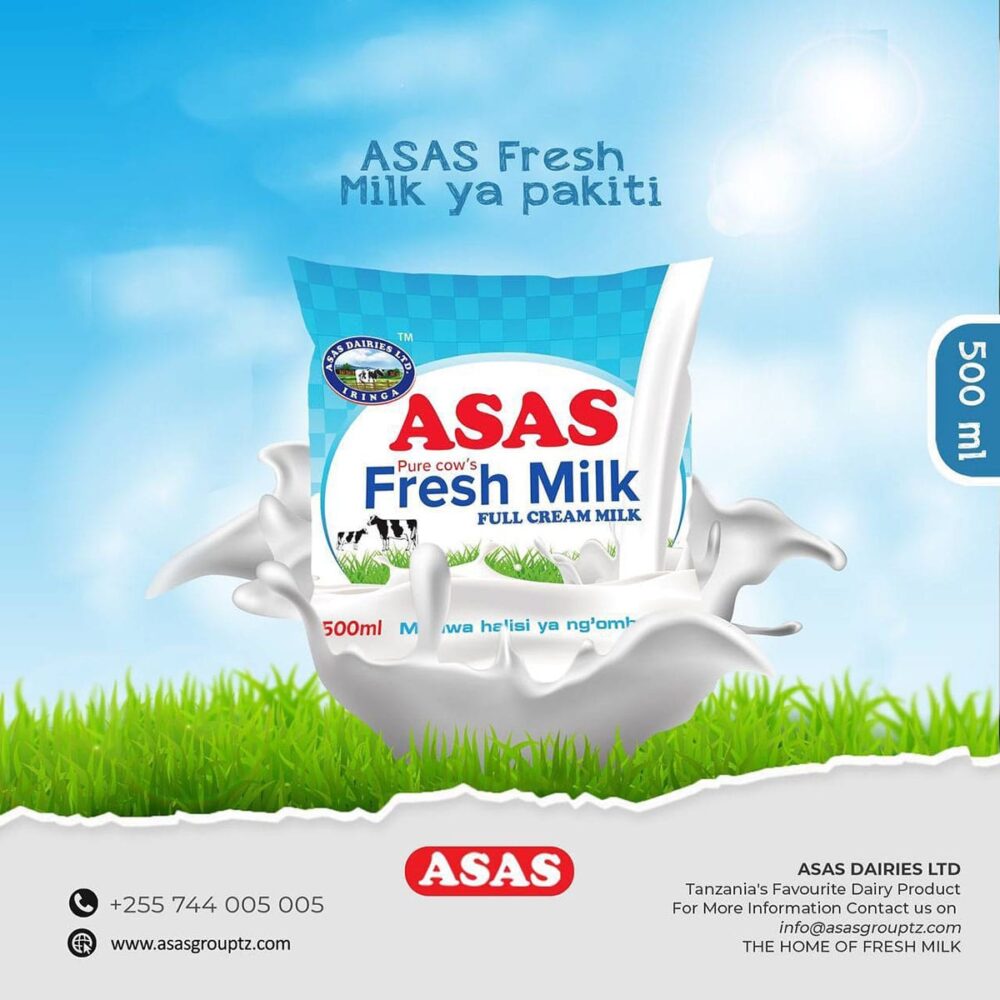 Fresh milk - Sokoni Advertiser Dairy Products ASAS Fresh Milk Packet